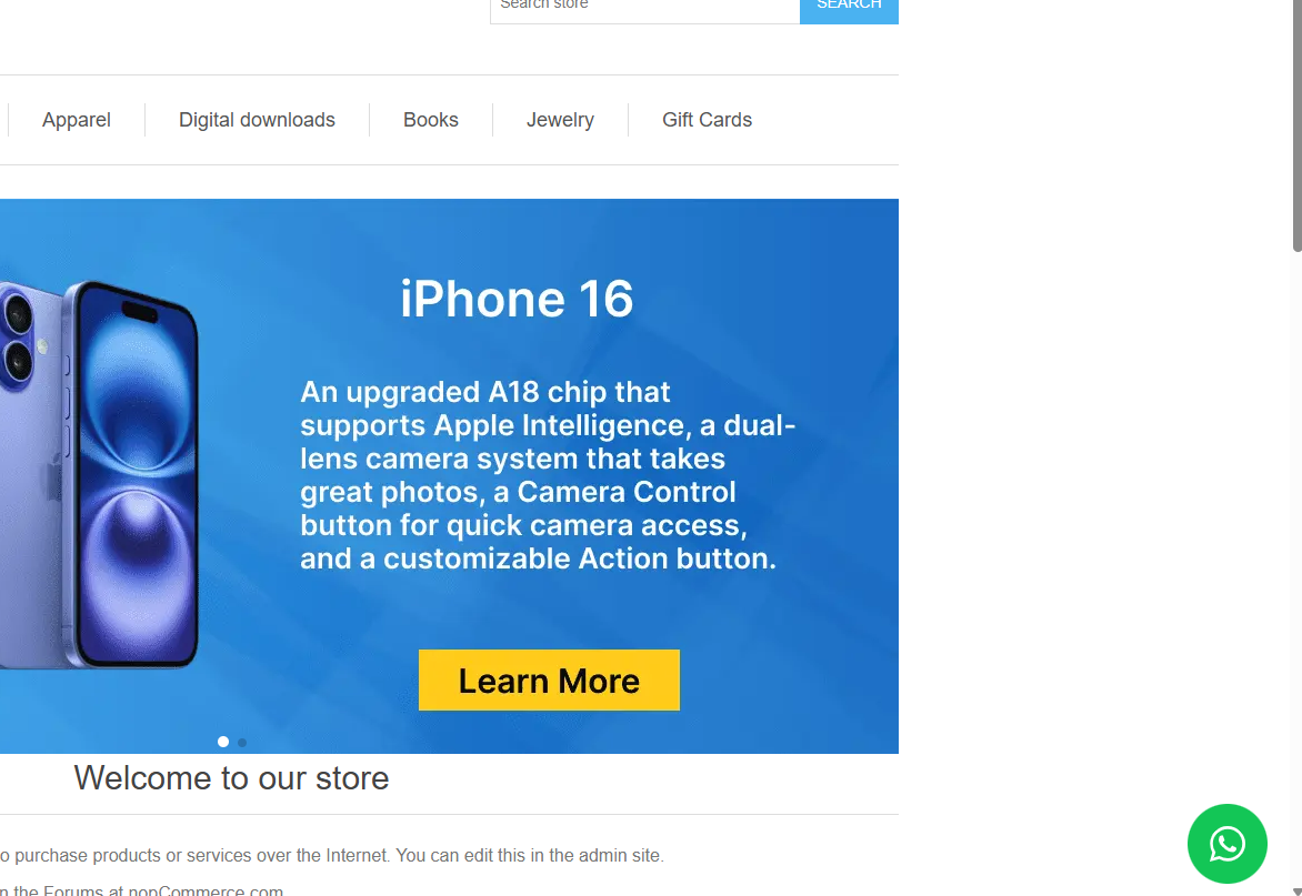 Nop Shine. Whatsapp Button Widget for NopCommerce